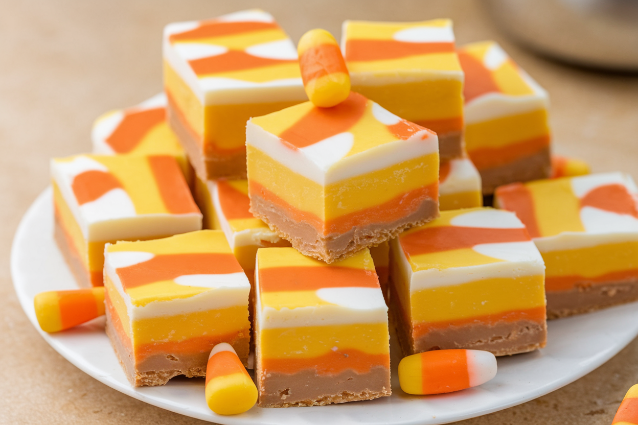 Candy Corn Fudge - Savory Passport Recipes